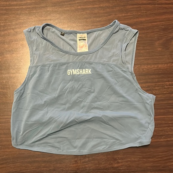 Gymshark | Tops | Slightly Worn Large Gym Shark Tank Blue | Poshmark